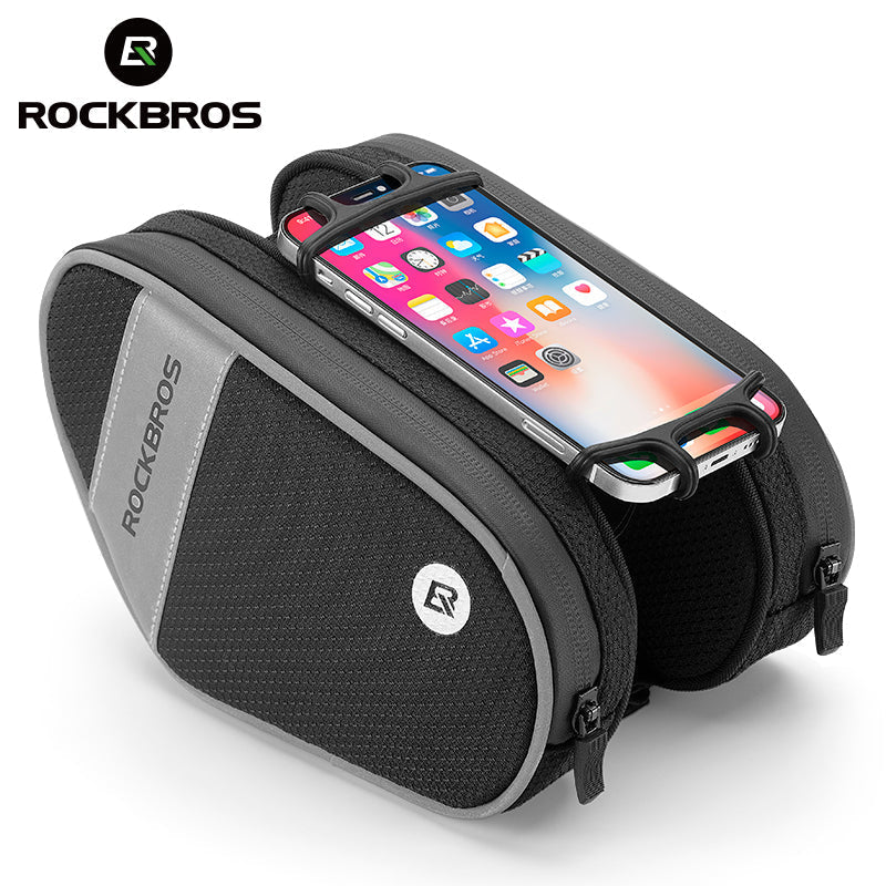 ROCKBROS Bike Front Frame Phone Mount Bike Pouch with 360° Rotation Ph ...