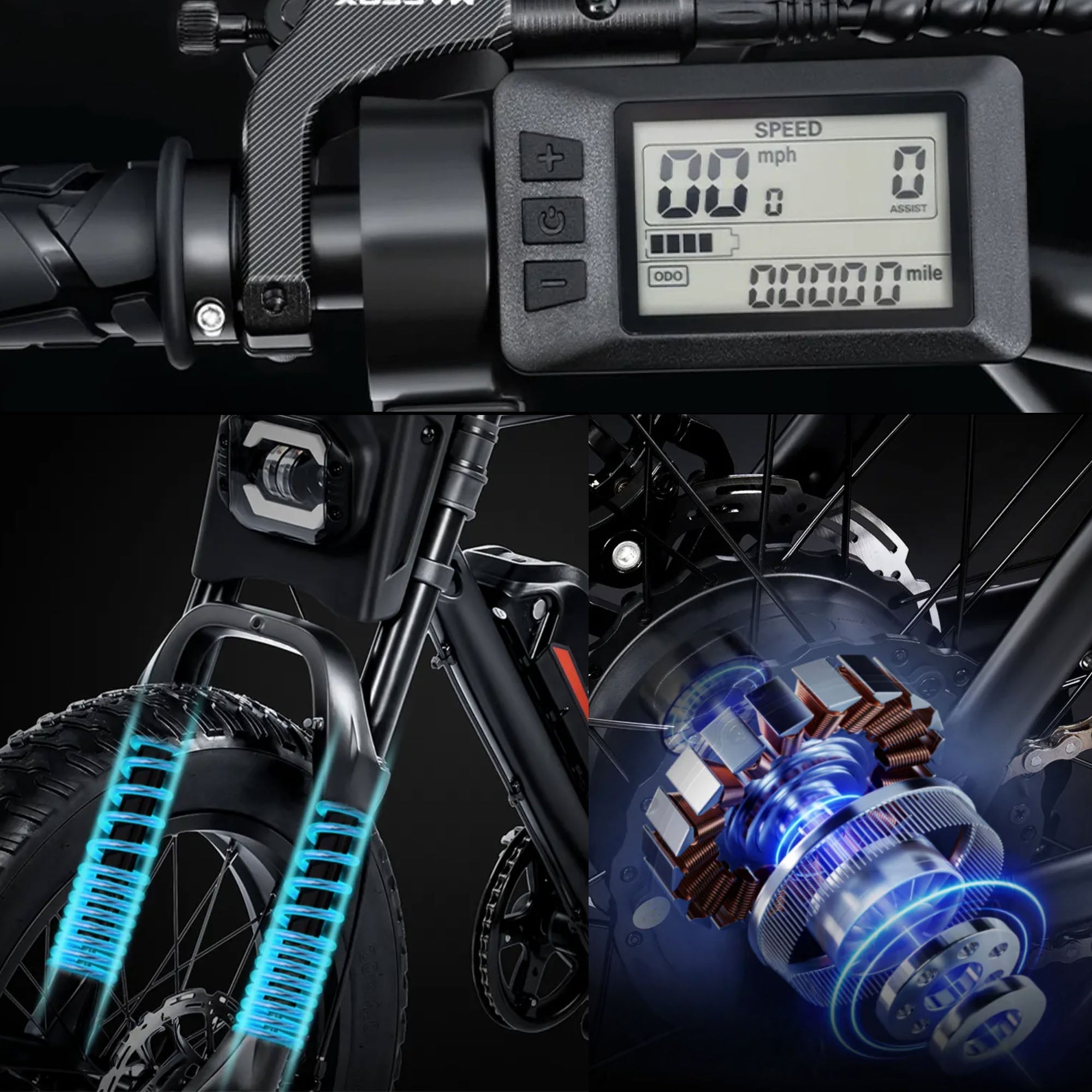 MACFOX X1S Commuter Electric e-Moto Style eBike 500 w 48v Step Over ...