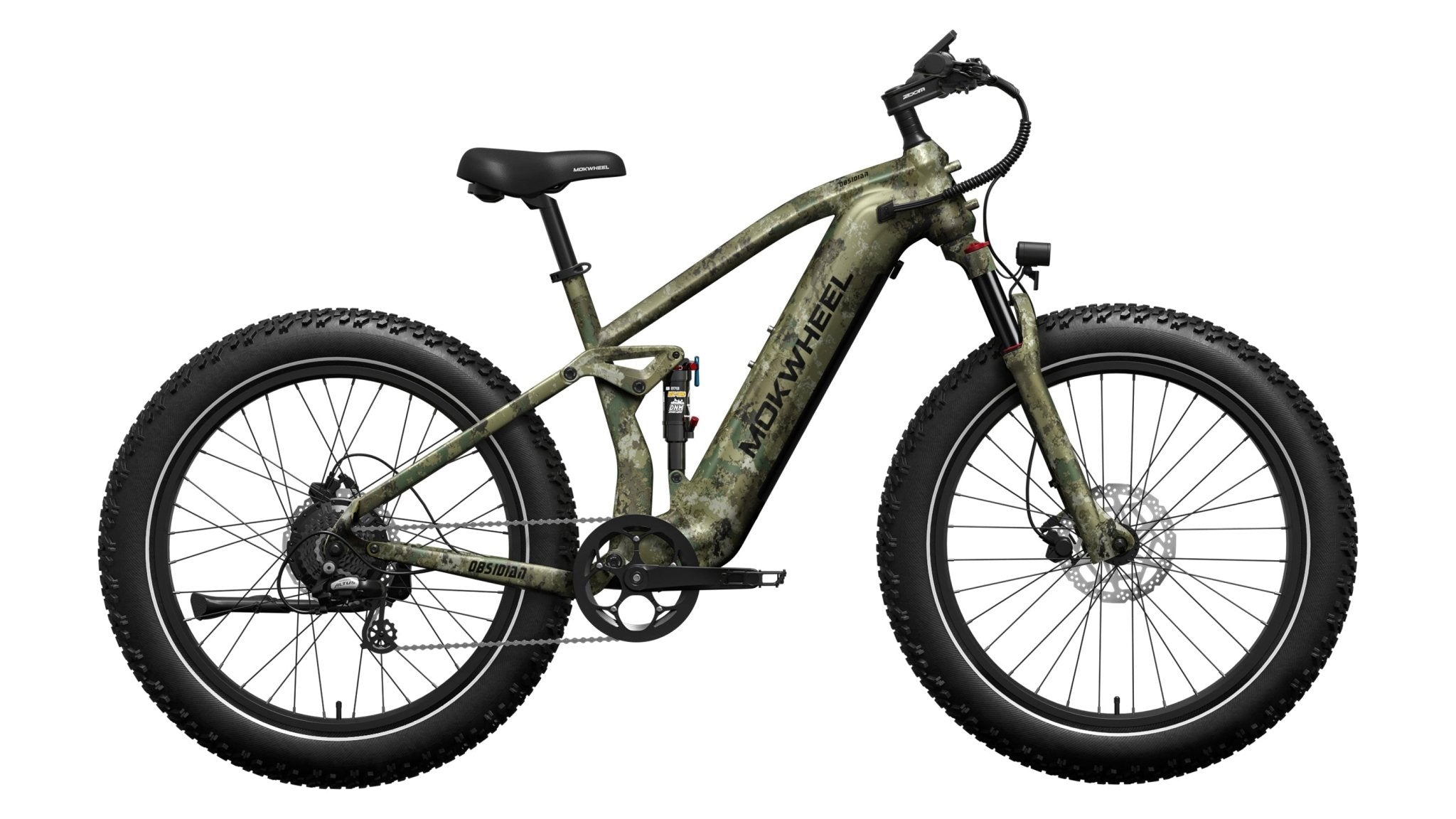 MOKWHEEL 1000W Fat Tire Electric Beach Cruiser eBike - Obsidian - Camo ...