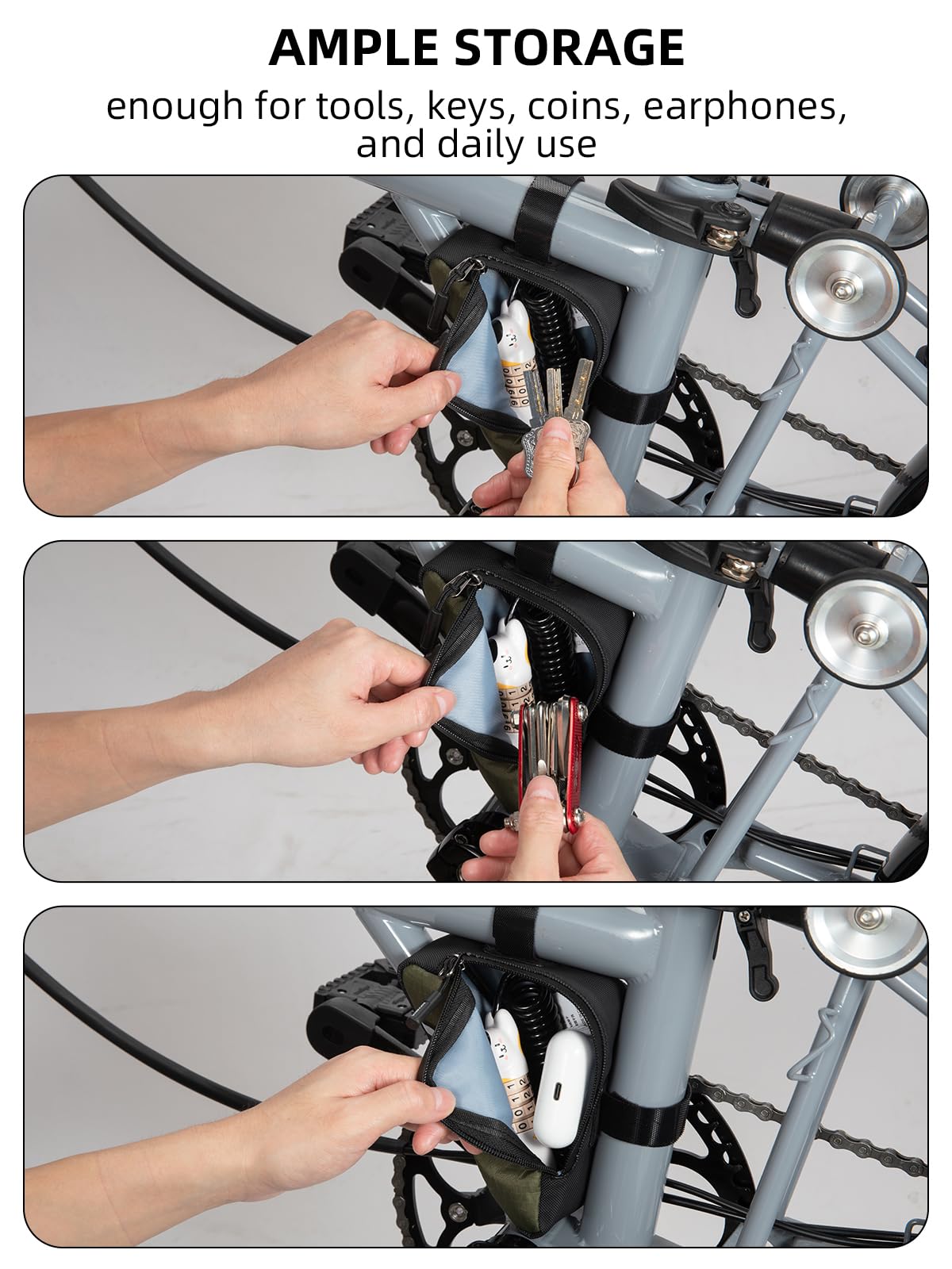 ROCKBROS Triangle Bike Small Tool Frame Bag Waterproof Storage Pouch ...